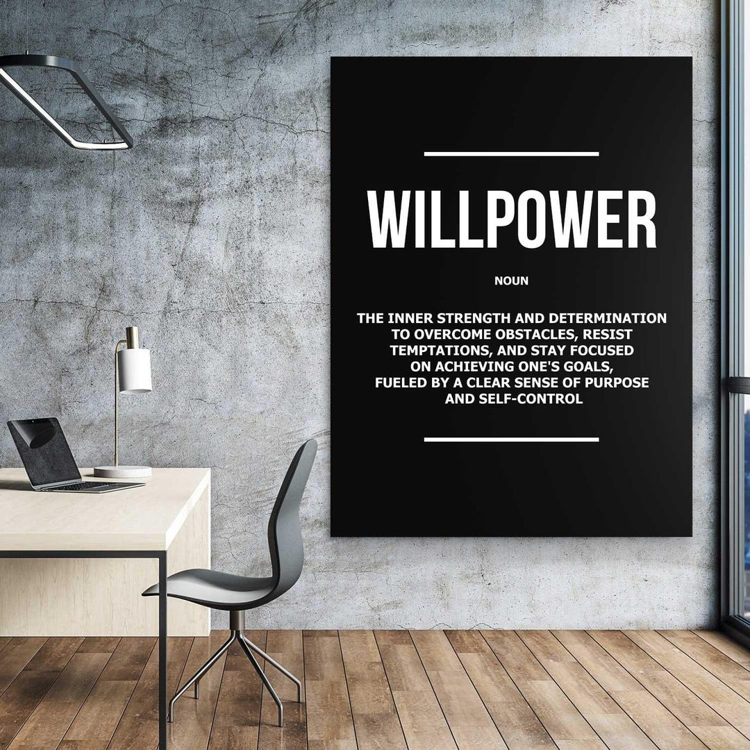 Motivational Wall Art Print - Willpower Self-control Quote ...