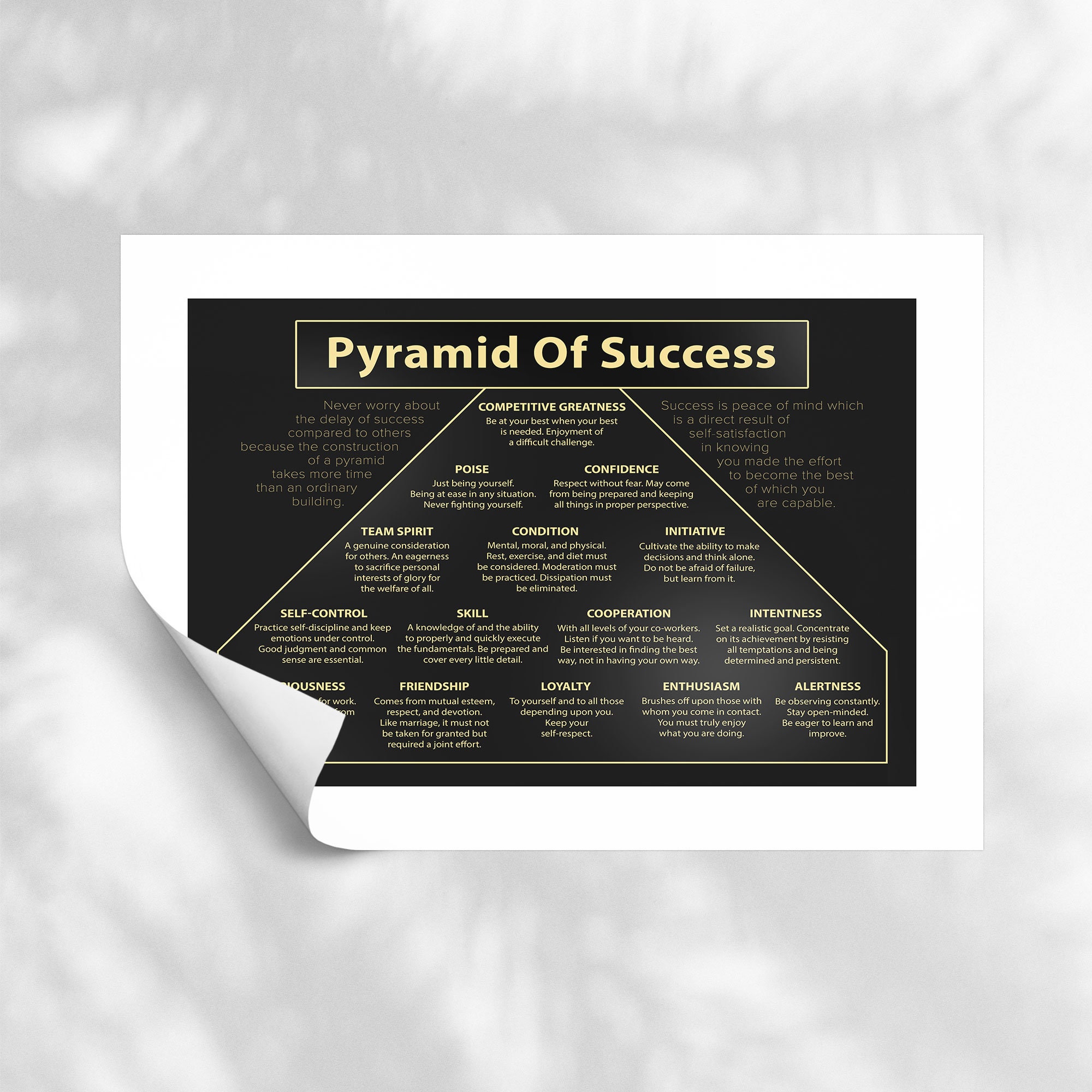 Pyramid of Success Framed Poster Coach Team Spirit Office Decor ...