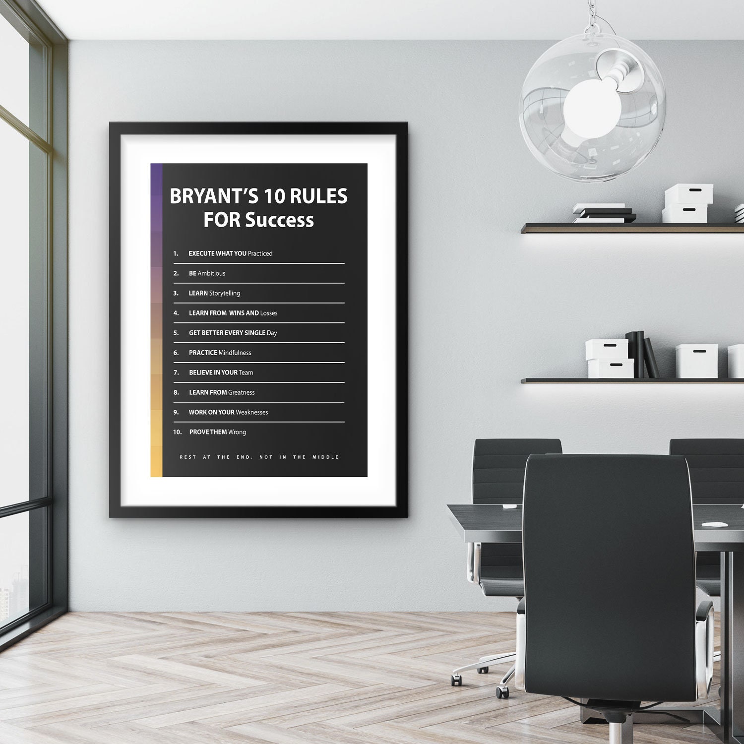 Kobe Bryant 10 Rules for Success Framed Poster: Mamba Mentality Office ...