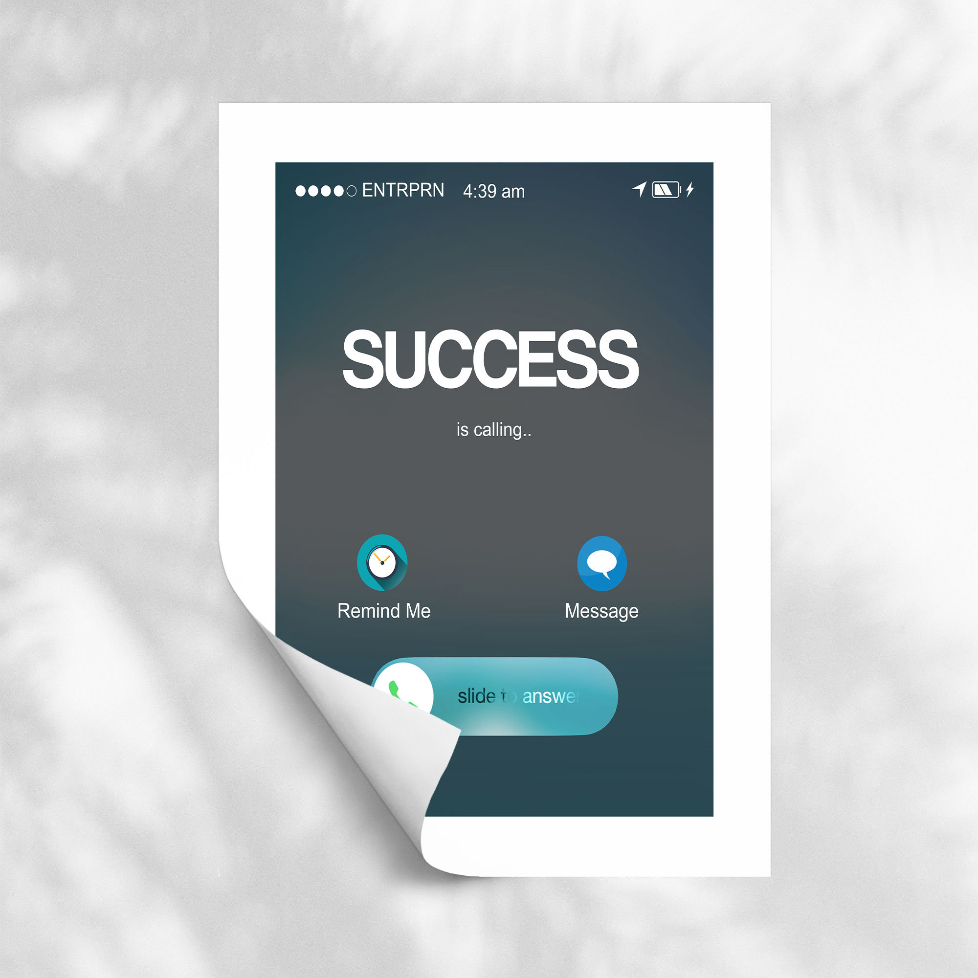 Success is Calling Motivational Quote Framed Poster Entrepreneur Wall ...