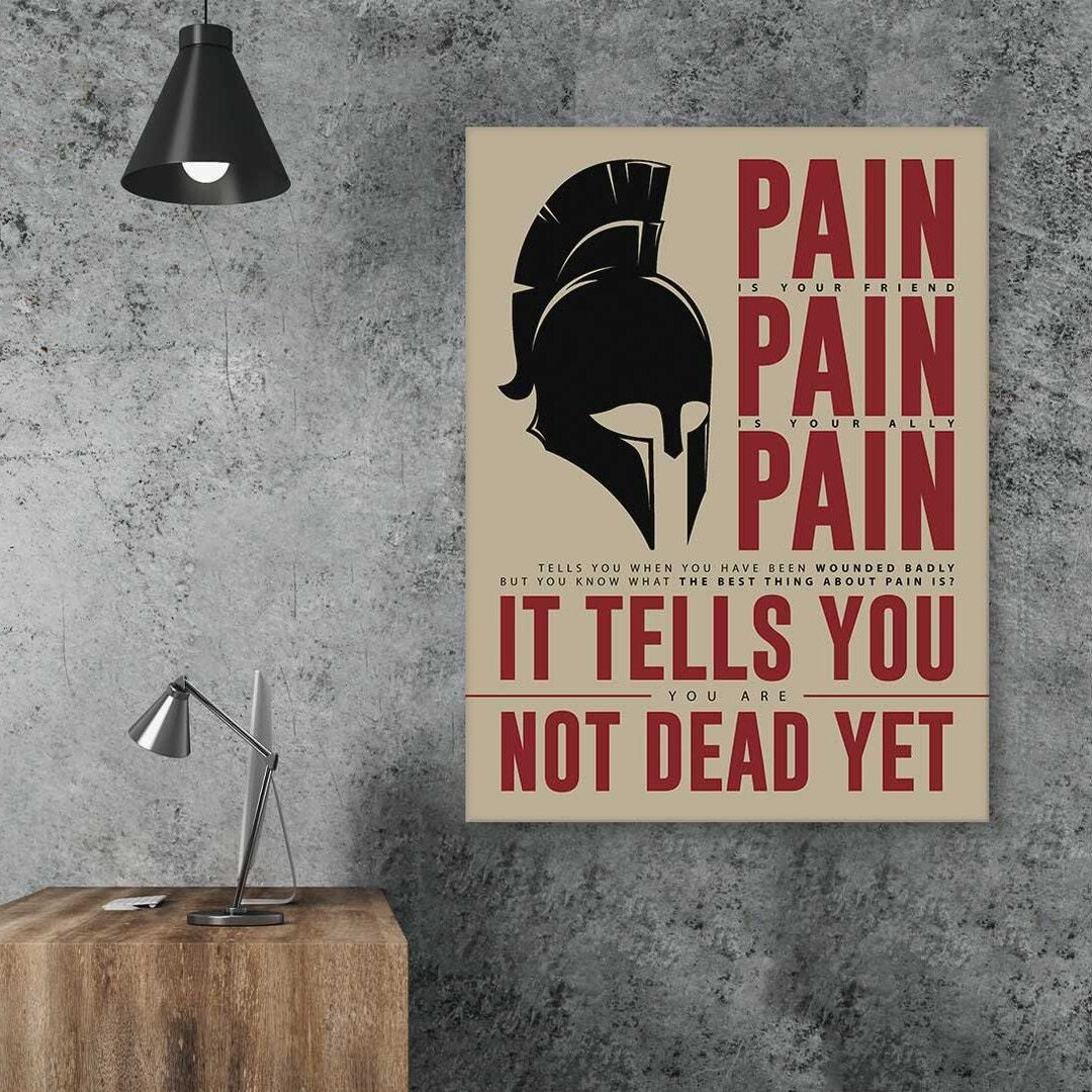 Warrior Mindset Print Spartan Motivation Poster Helmet Wall Art for Dad ...