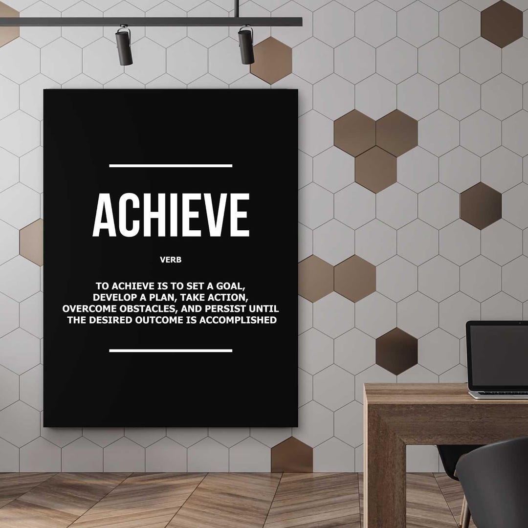 Goal Achiever Art Print Motivational Canvas for Resilience Triumph and ...