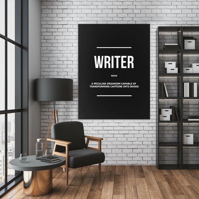 Writer Noun Wall Art Modern Writer Definition Canvas Print Writers ...