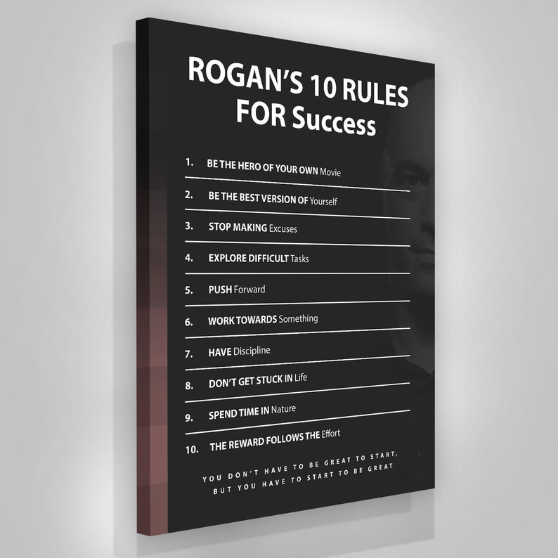 Joe Rogan's 10 Rules for Success: Motivational Canvas Print - Etsy
