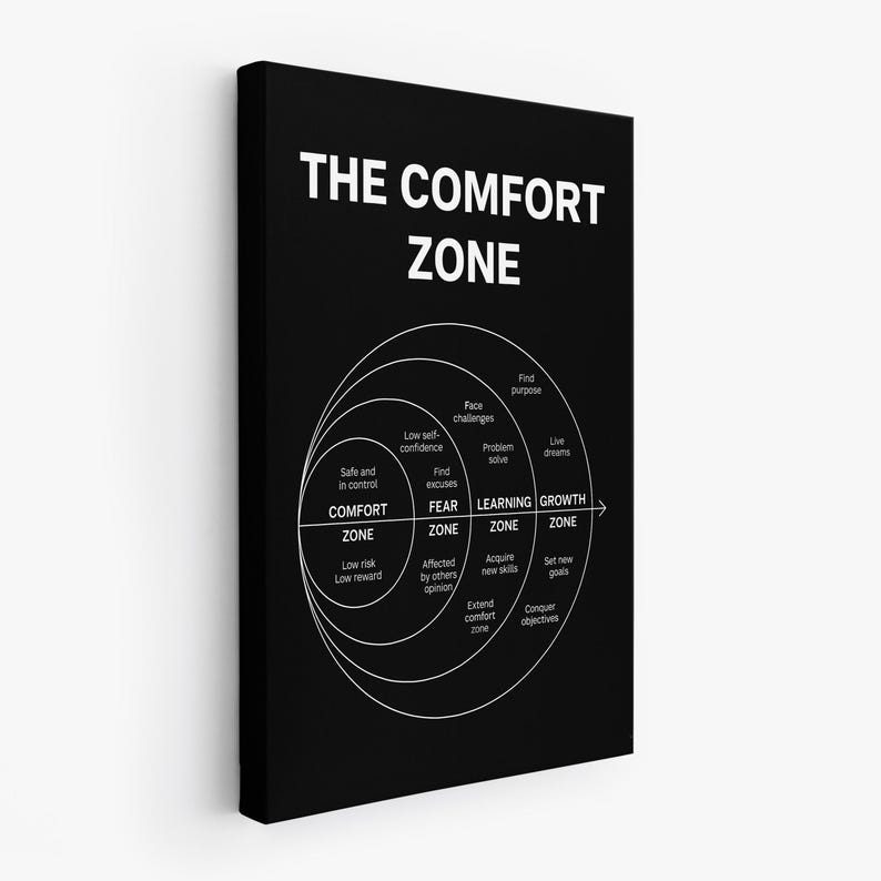 The Comfort Zone Wall Art – Motivational Diagram Poster – Growth ...