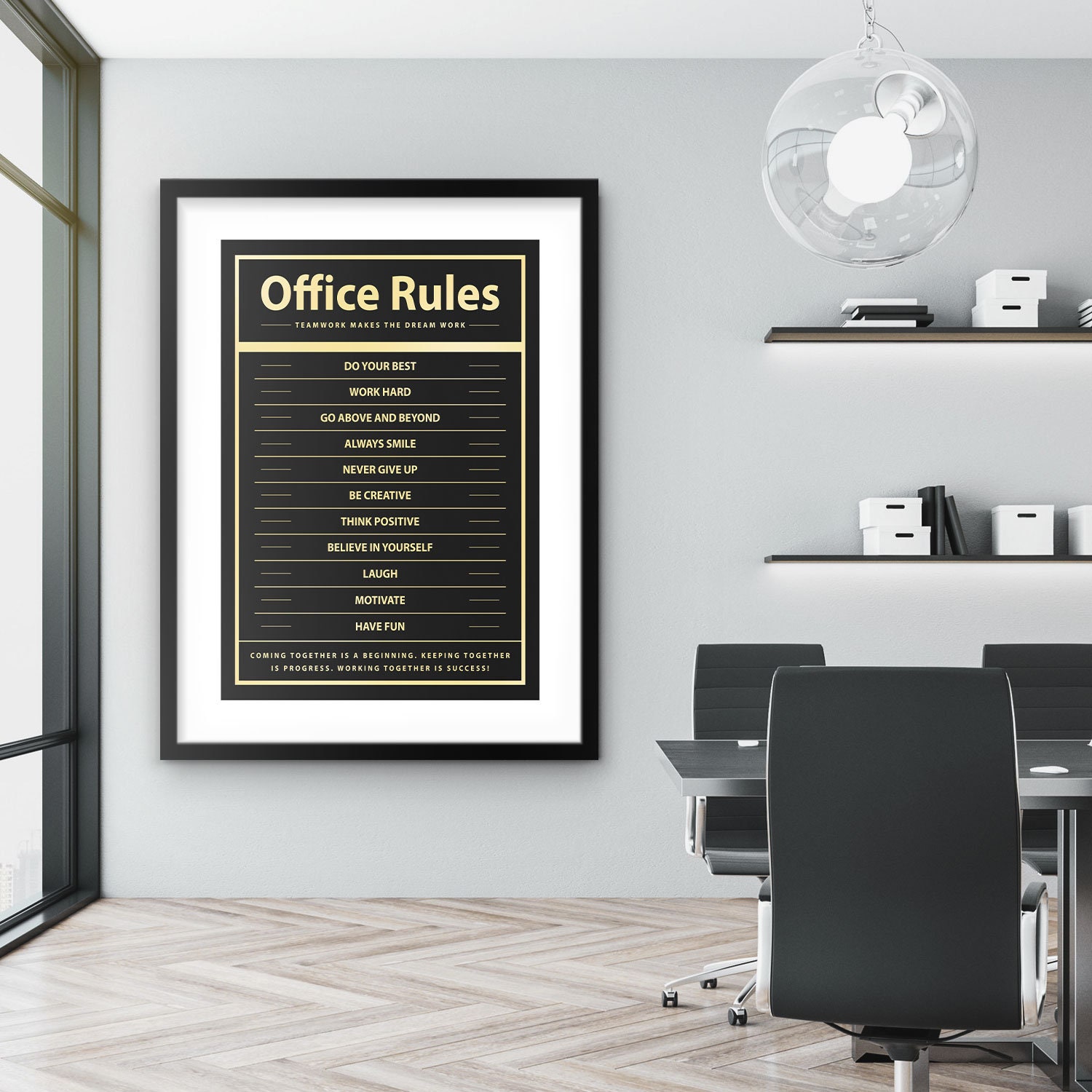 Office Rules Wall Art Office Decor Framed Poster Company Inspirational ...