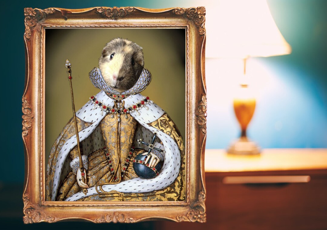 Guinea Pig Queen Elizabeth 1st Digital Art Print A4 - Etsy