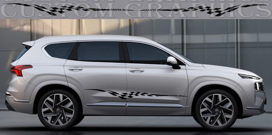Vinyl Sticker Compatible With Hyundai Santa Fe Finish Flag Design ...