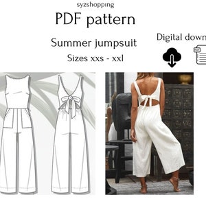 Jumpsuit Basic Pattern PDF, Jumpsuit Pattern, Sewing Pattern , Easy ...