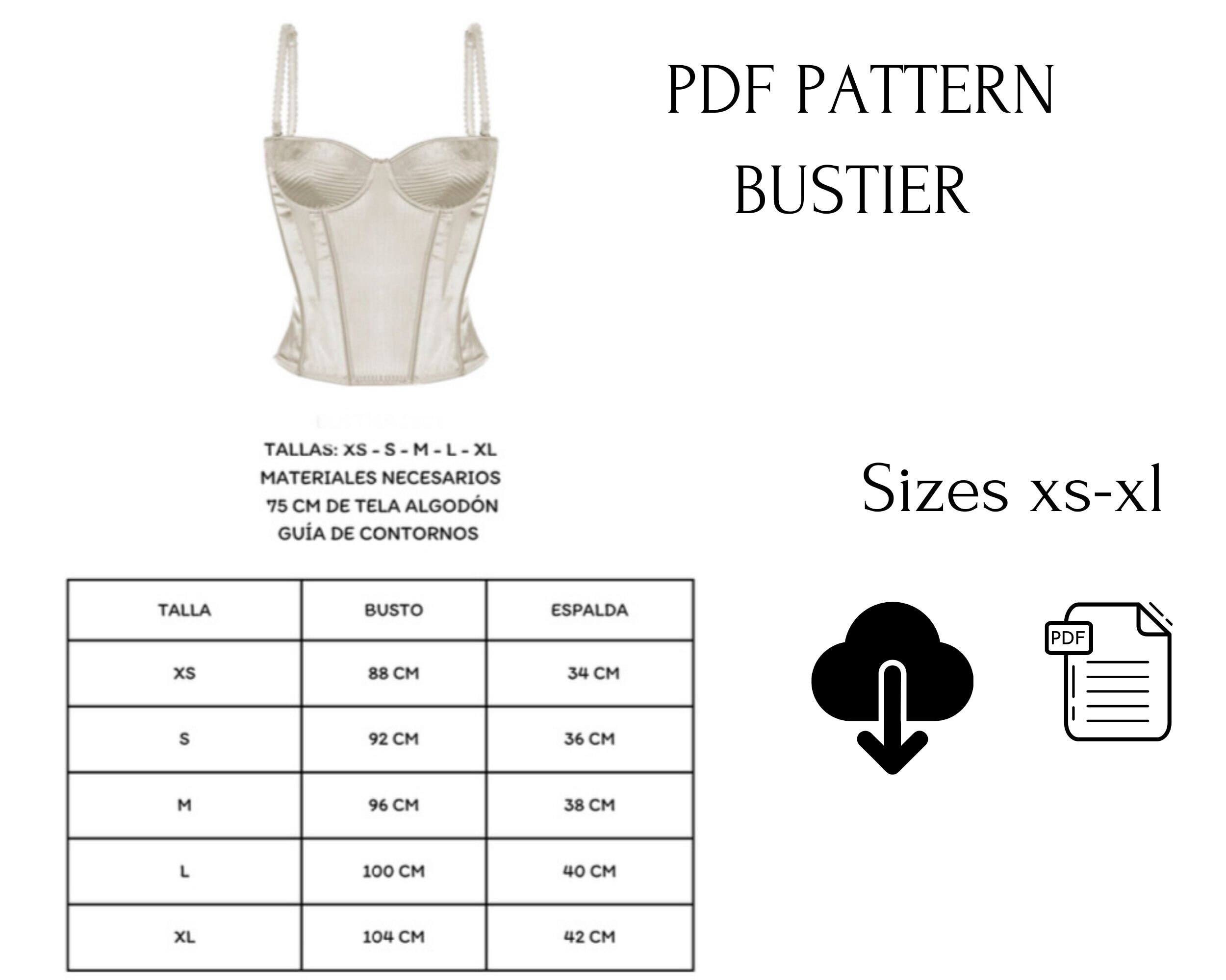 Bustier Basic Pattern PDF, Bustier Pattern, Sewing Pattern , Easy ...