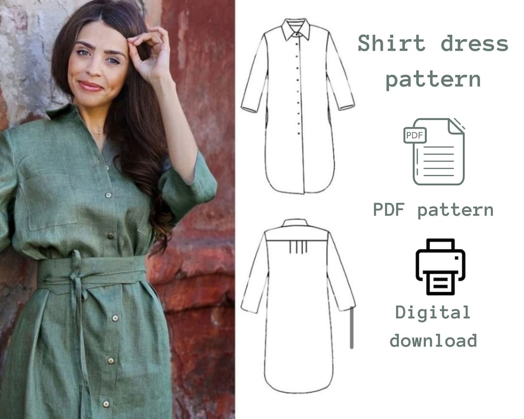 Dress Basic Pattern PDF, Dress Pattern, Sewing Pattern , Easy Sewing ...