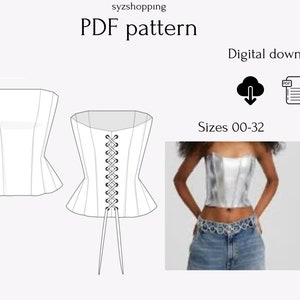 Corset Pattern PDF, Corset Base Pattern, Sewing Pattern , Easy Sewing ...