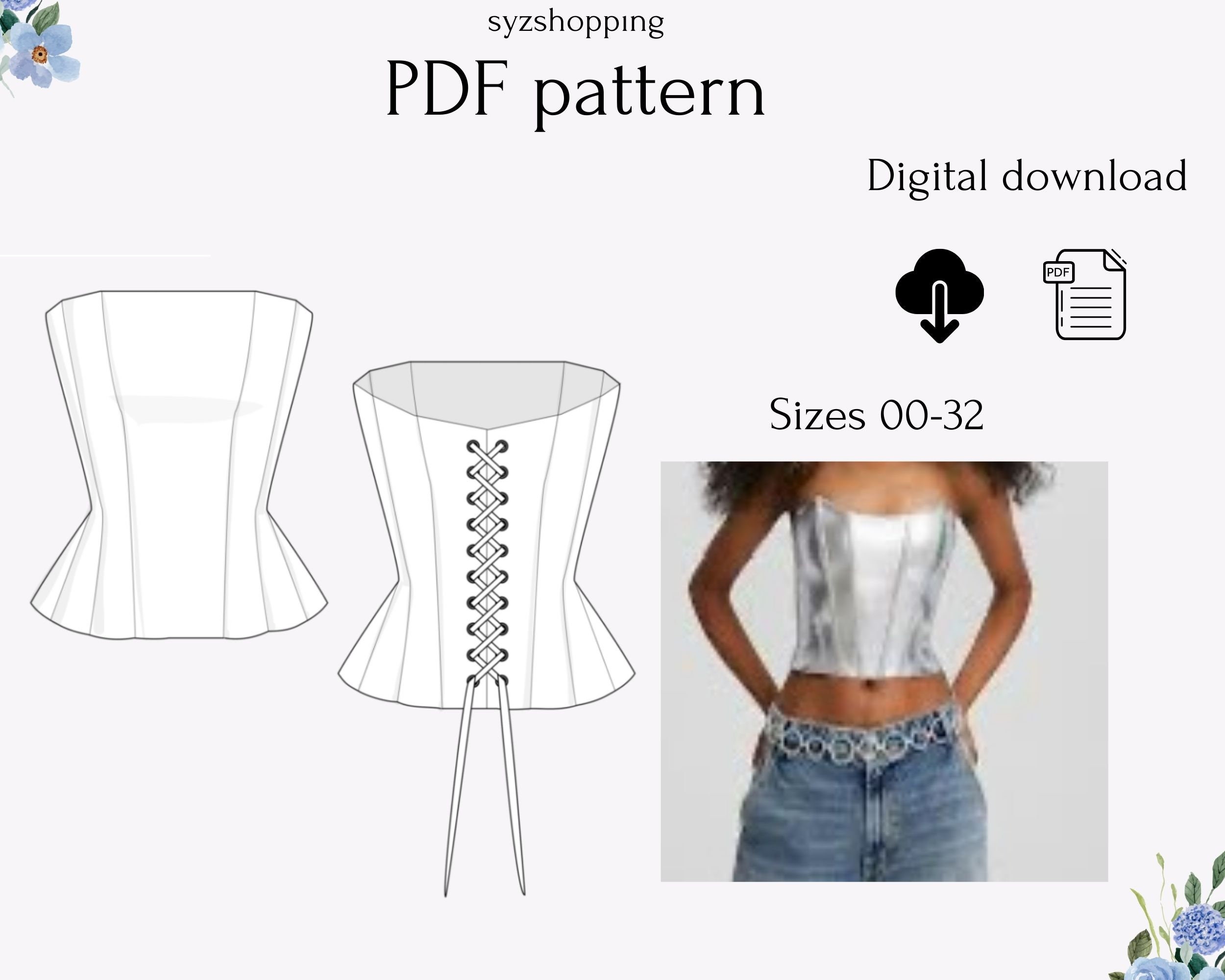 Corset Pattern PDF, Corset Base Pattern, Sewing Pattern , Easy Sewing Pattern, Patterns for ...