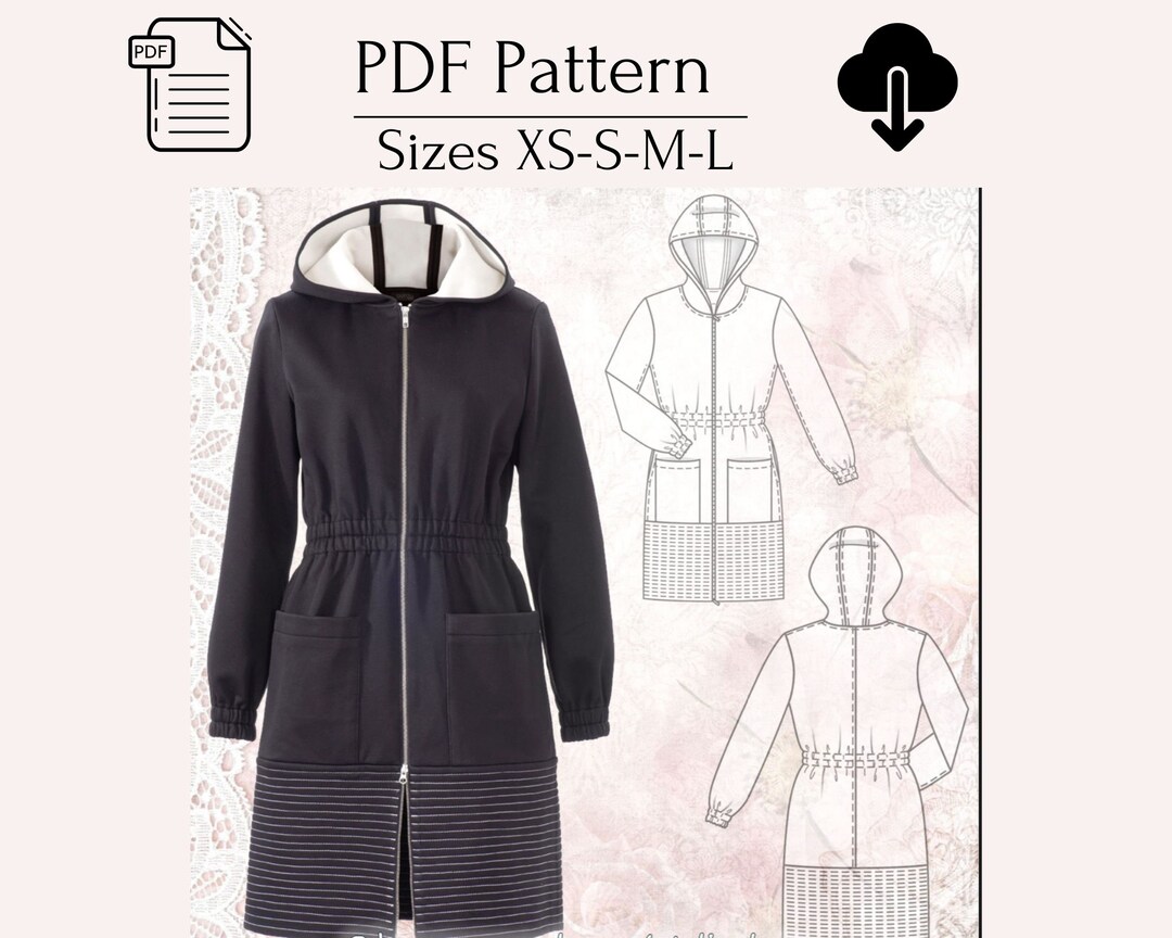 Coat Basic Pattern PDF, Jacket Pattern, Sewing Pattern , Easy Sewing ...