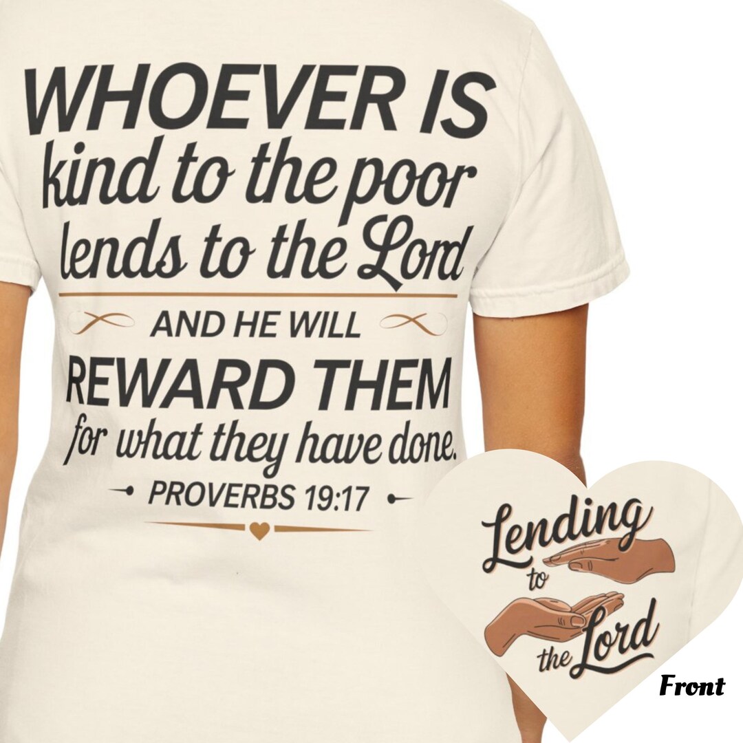 Christian PNG Proverbs 19-17 Digital T-shirt Design (front & Back ...