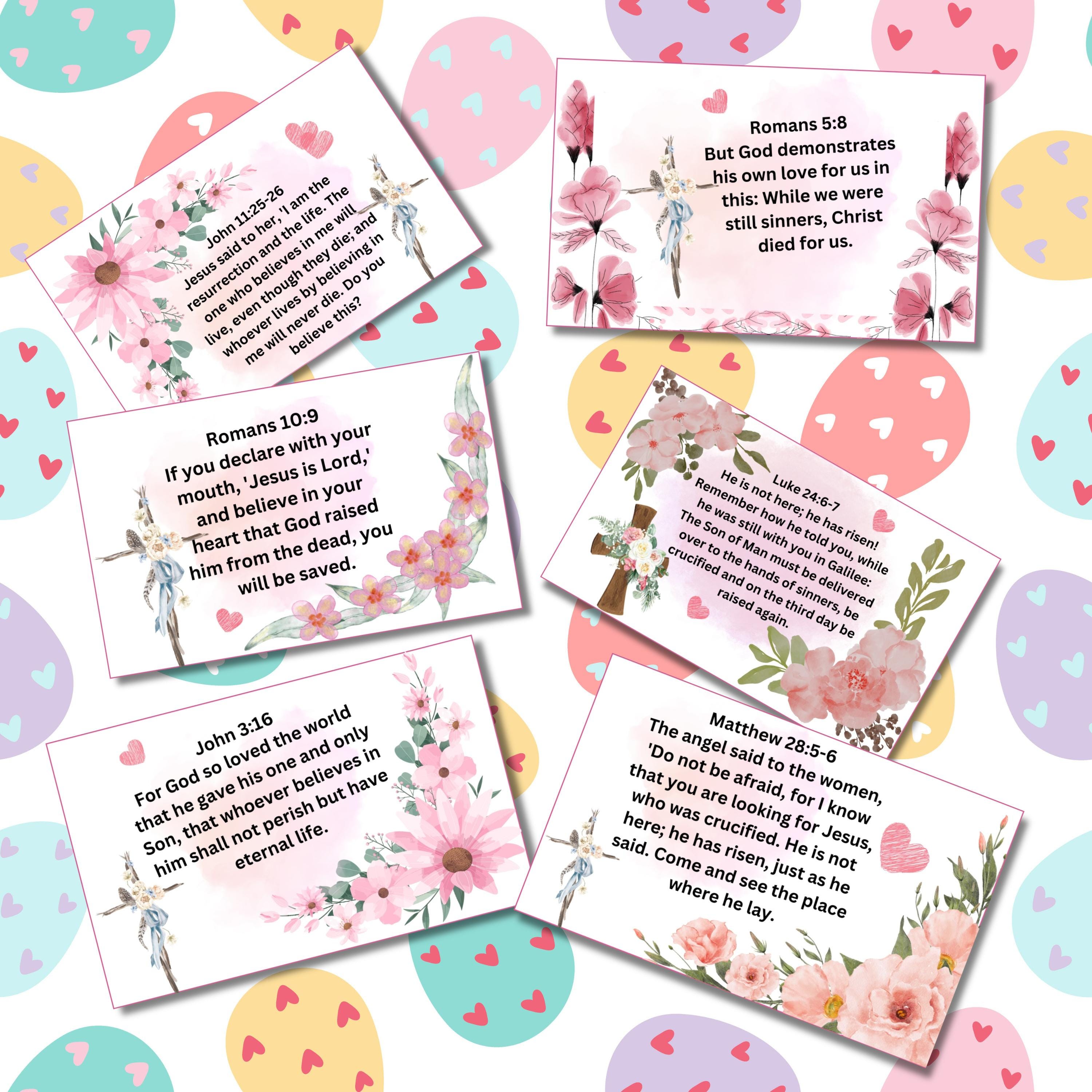Easter Scripture Cards Christian Easter Bible Verse Card, Easter Sunday ...