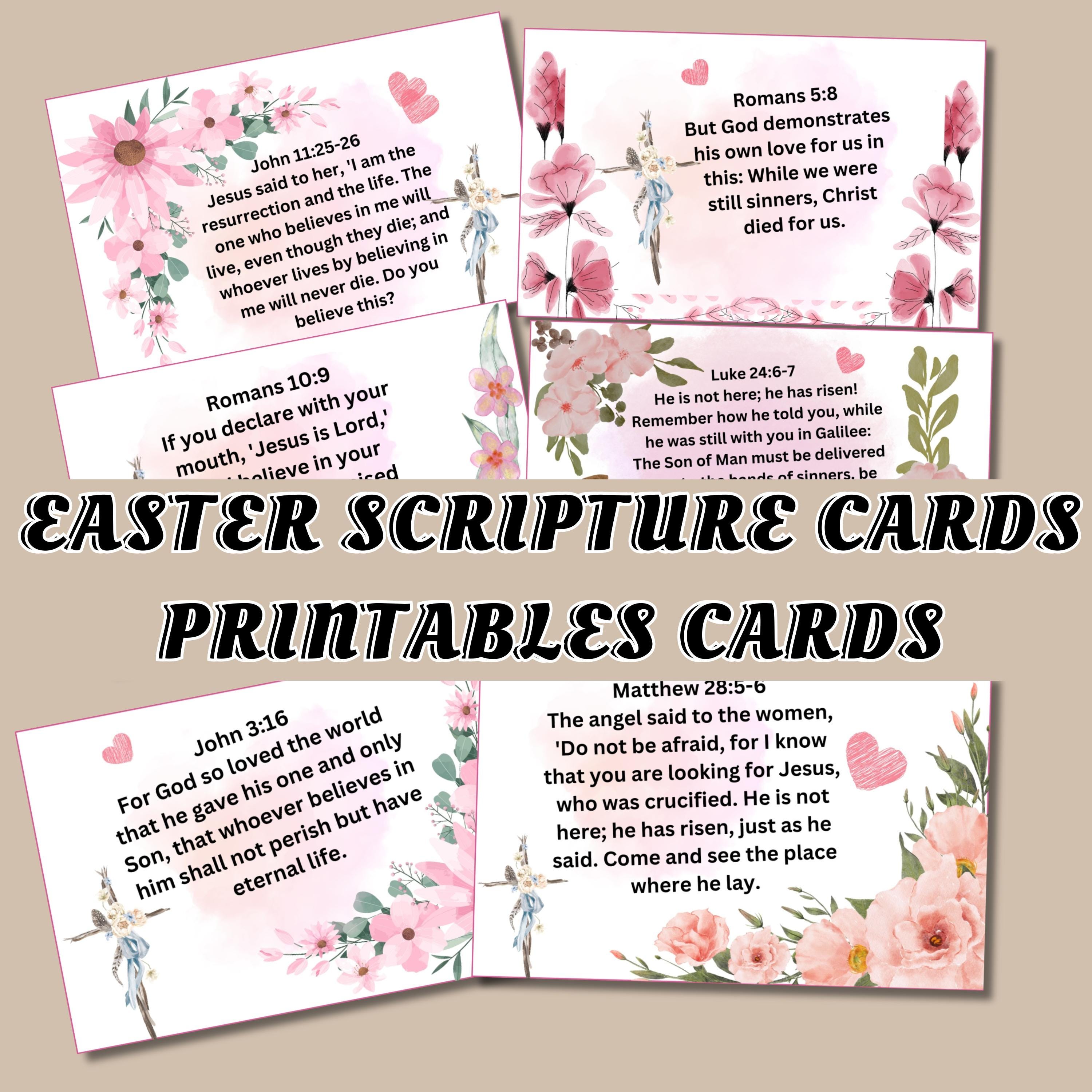 Easter Scripture Cards Christian Easter Bible Verse Card, Easter Sunday ...