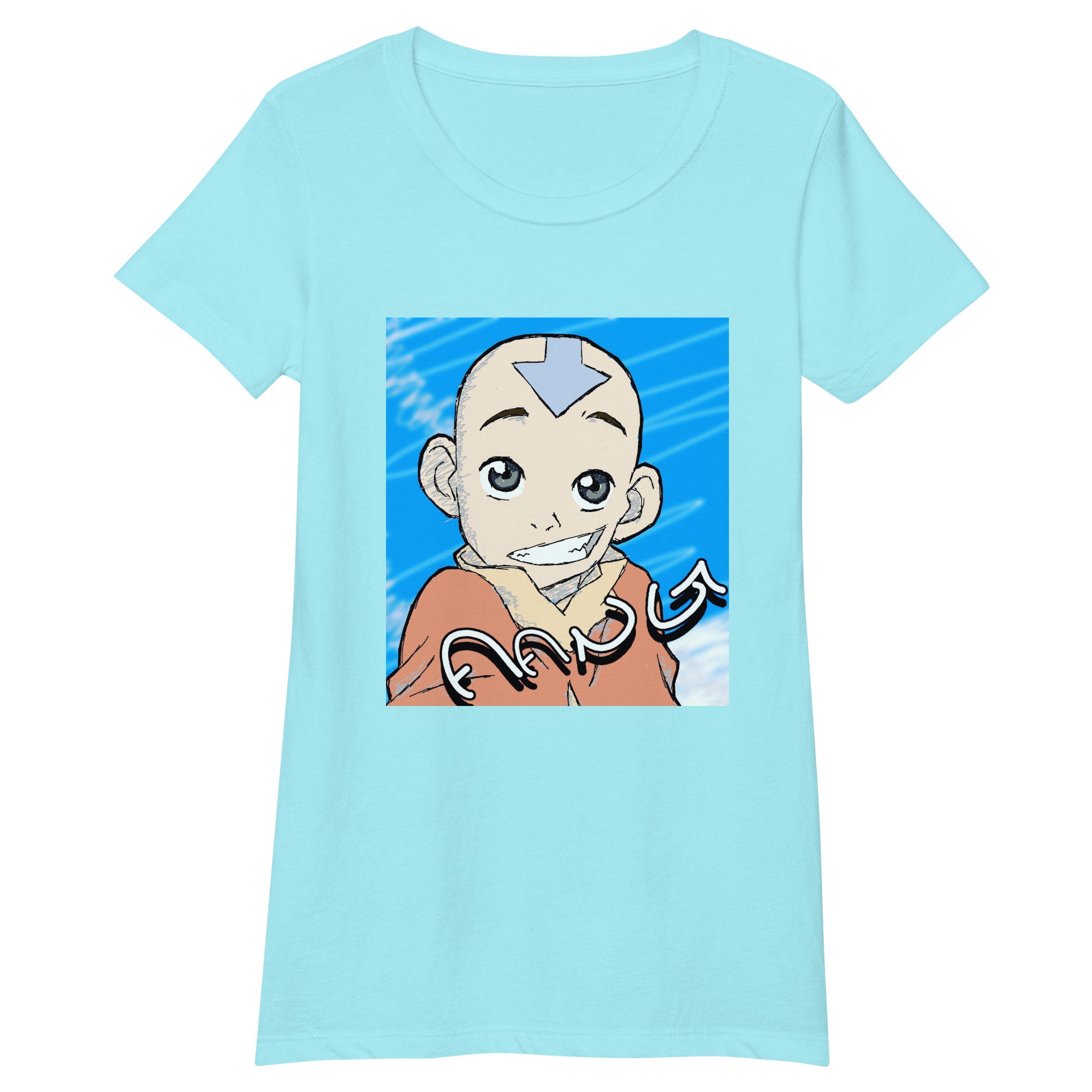 Smile Avatar Aang Hand Drawn Fan Made Womens Fitted T-shirt - Etsy