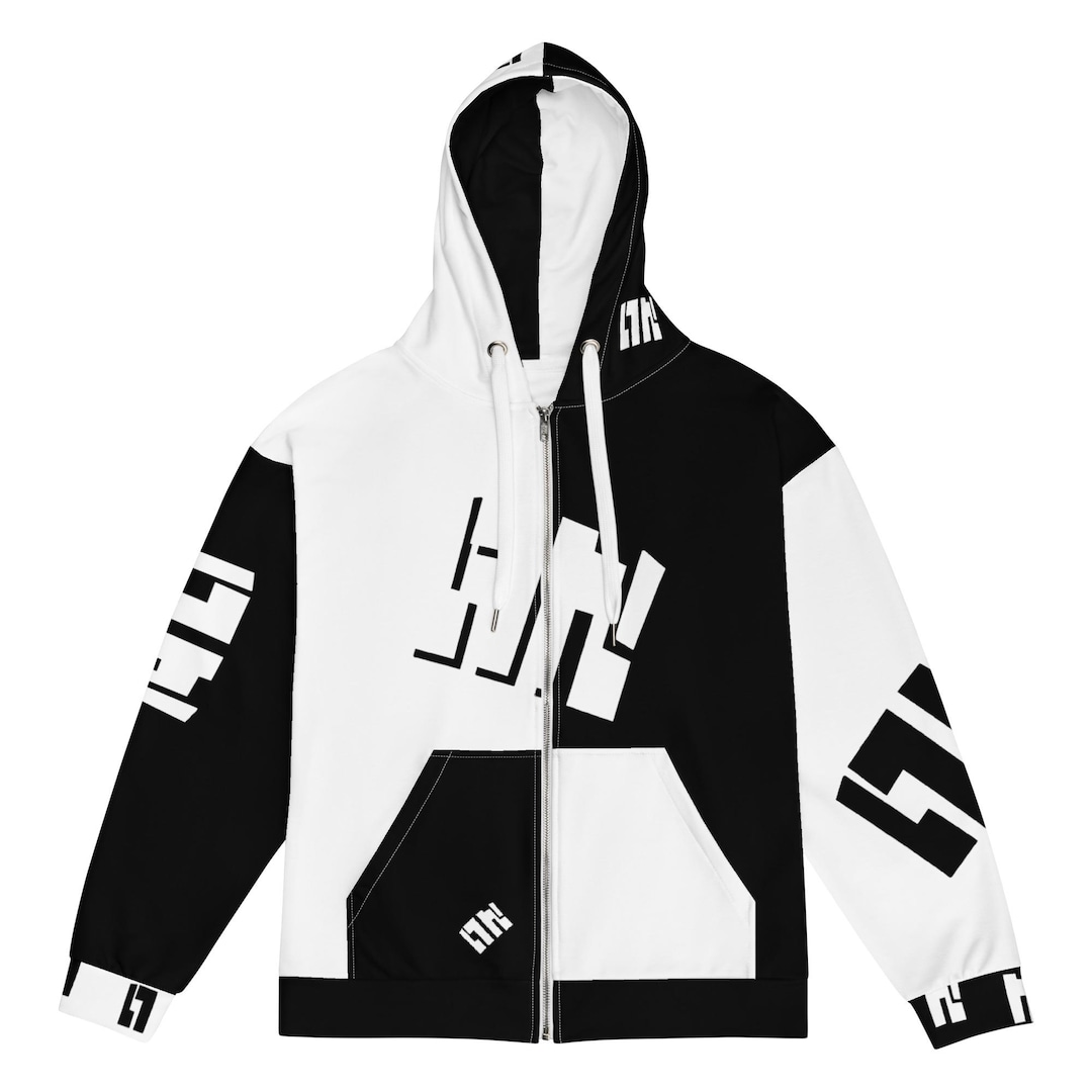 Splatoon 3 Black and White Tentatek Zip-up Hoodie for Inklings and ...