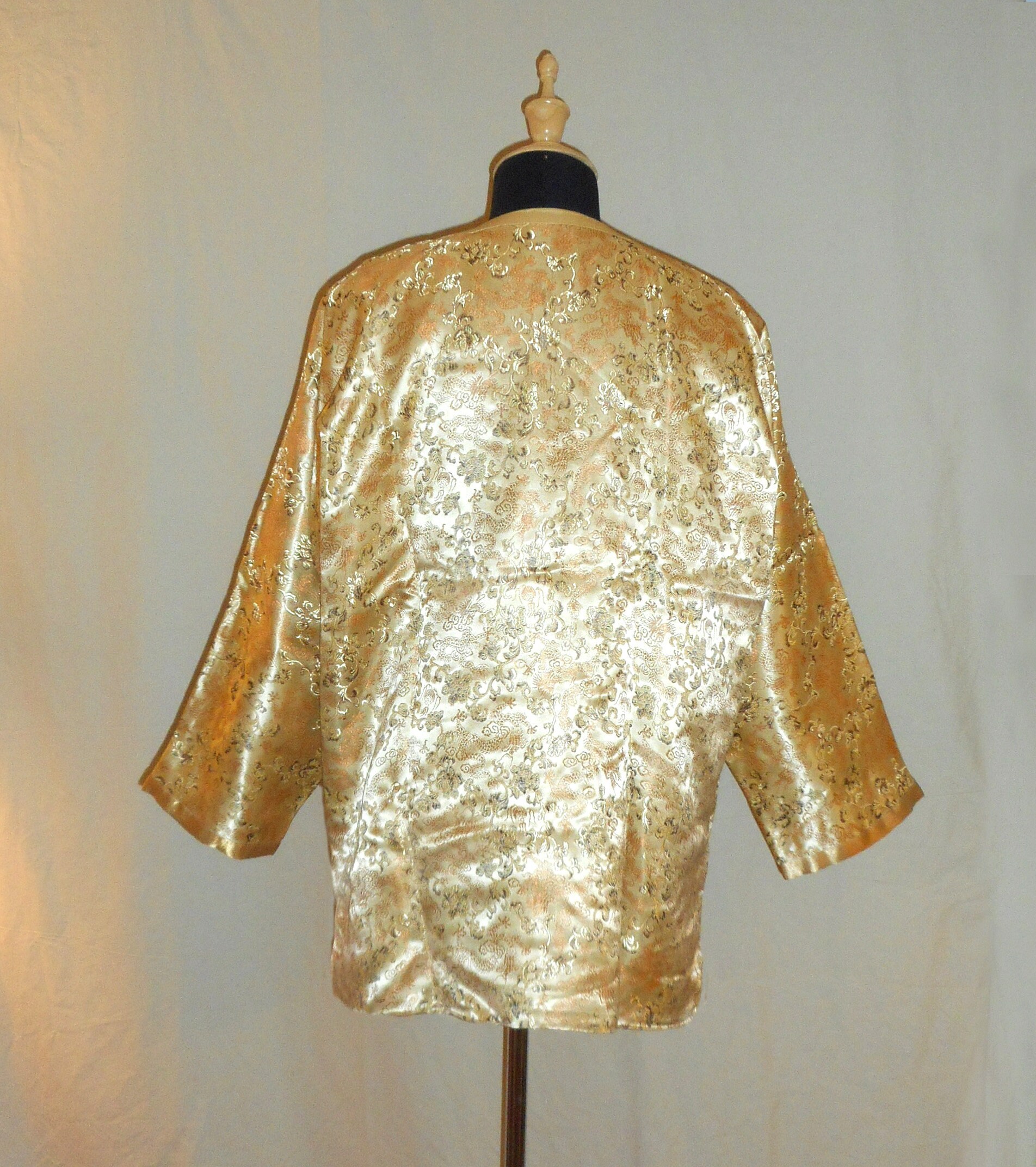 Chinese Gold Brocade Jacket - Etsy