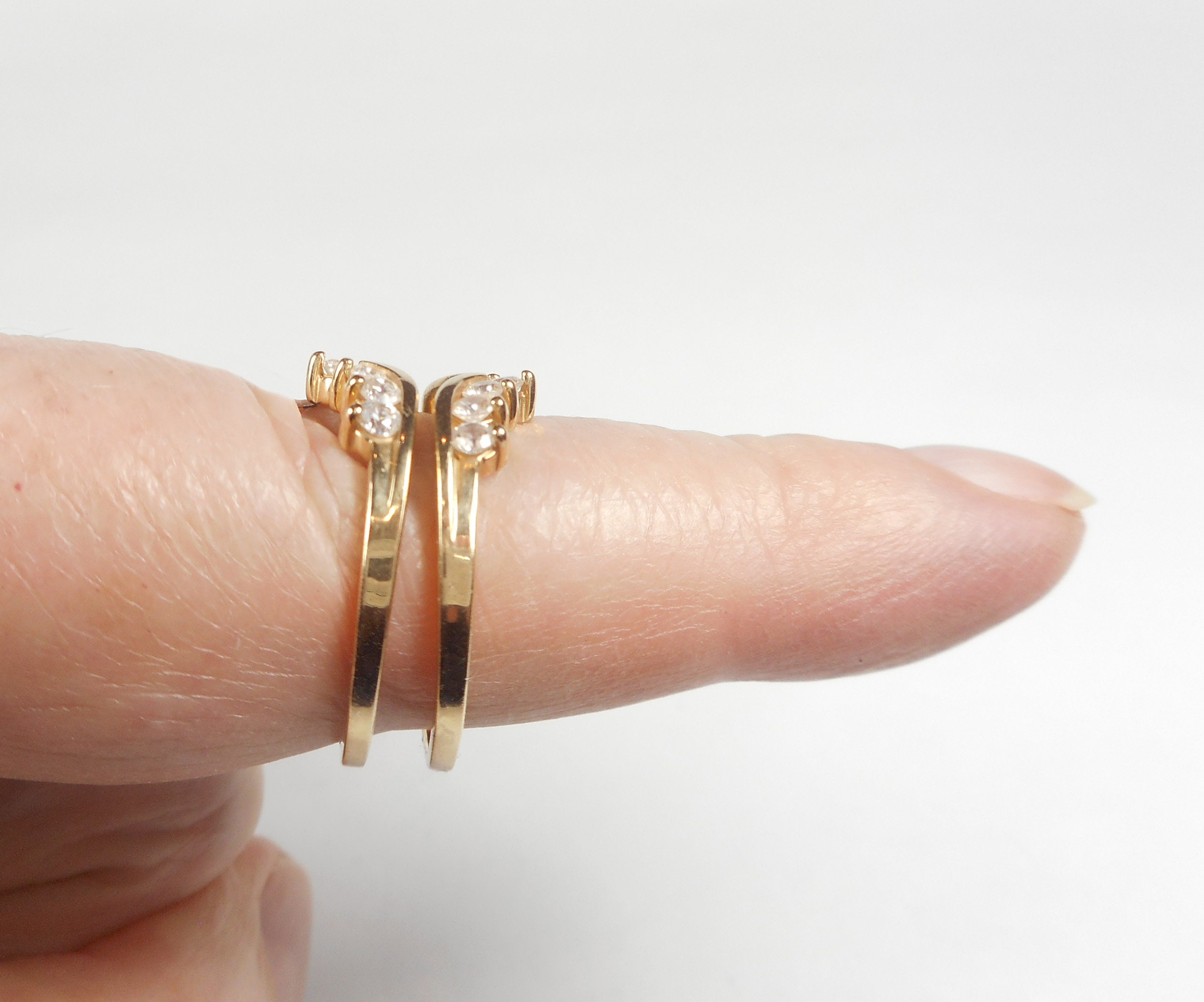 14K CZ Ring Guards - Etsy