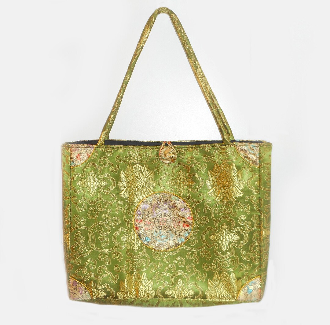 Green Chinese Tote Handbag - Etsy