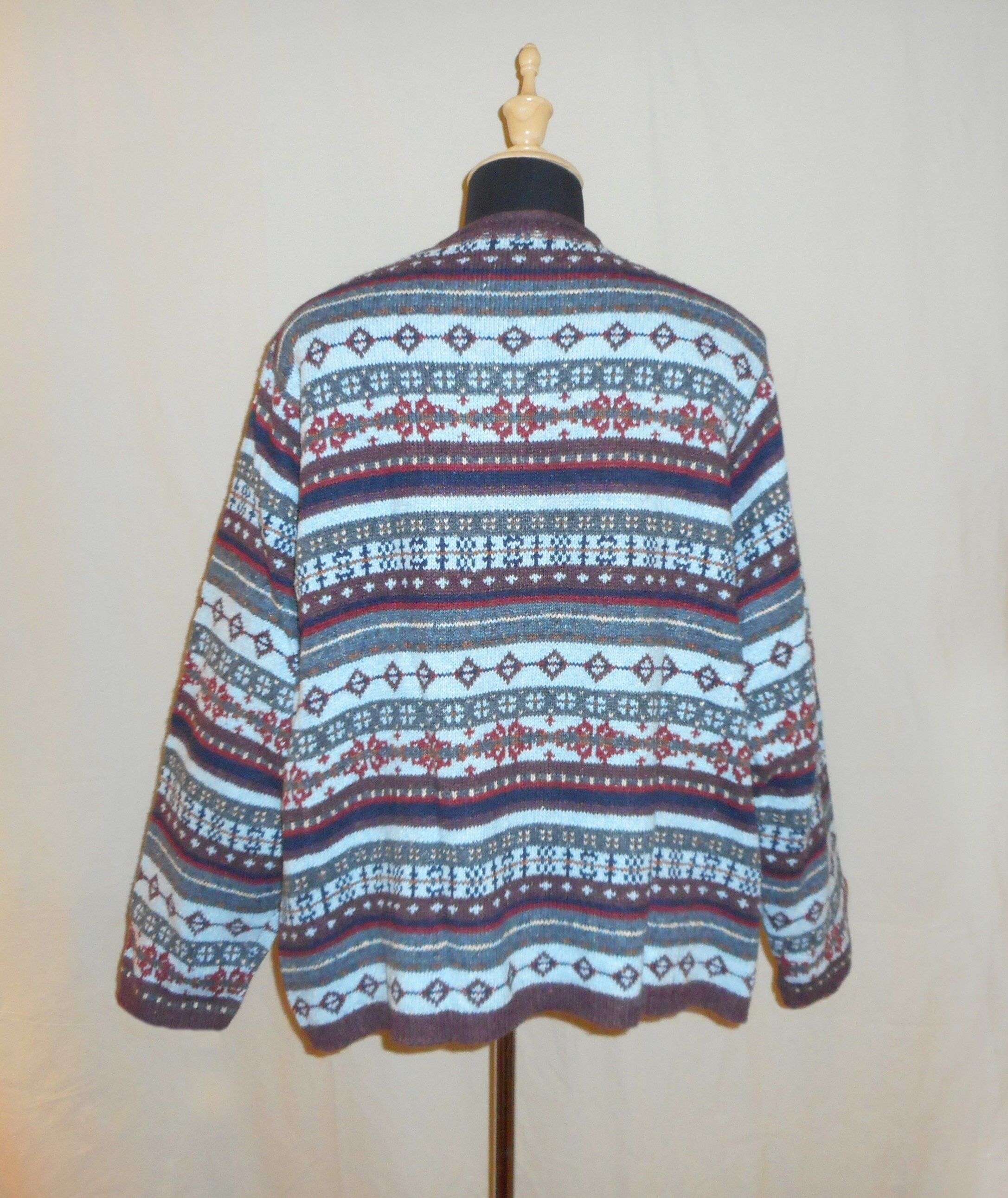 Blue Fair Isle Sweater Xl-plus - Etsy
