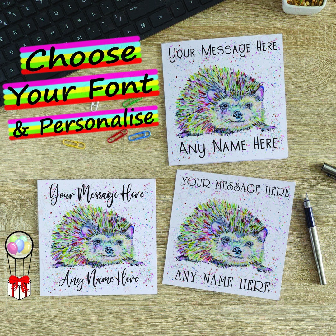 Personalised Hedgehog Card, Custom Hedgehog Greeting Card for Wildlife ...