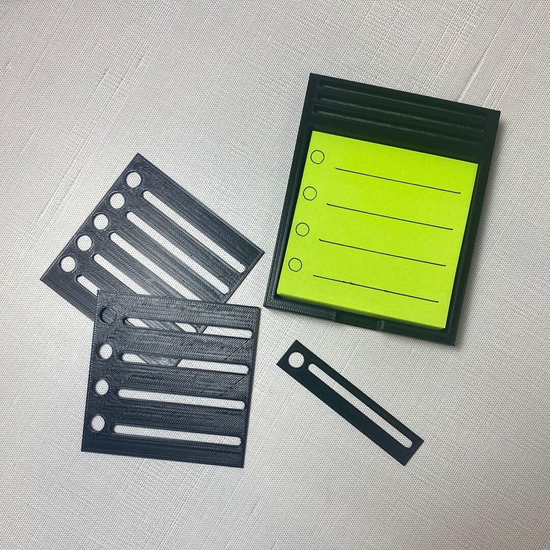 3d-printed Sticky Note Holder With Decorative Stencils – Organize Your ...
