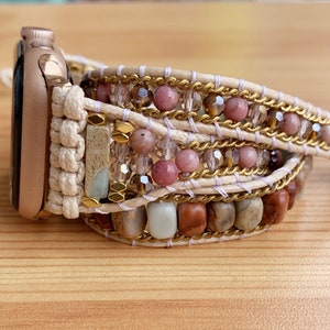 Beaded Stone Apple Watch Bandwrap Watch Band Bracelet for - Etsy
