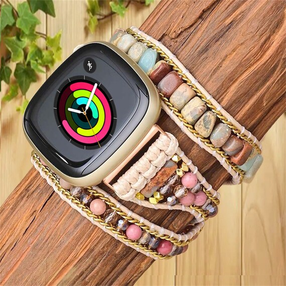 Beaded Stone Apple Watch Bandwrap Watch Band Bracelet for - Etsy