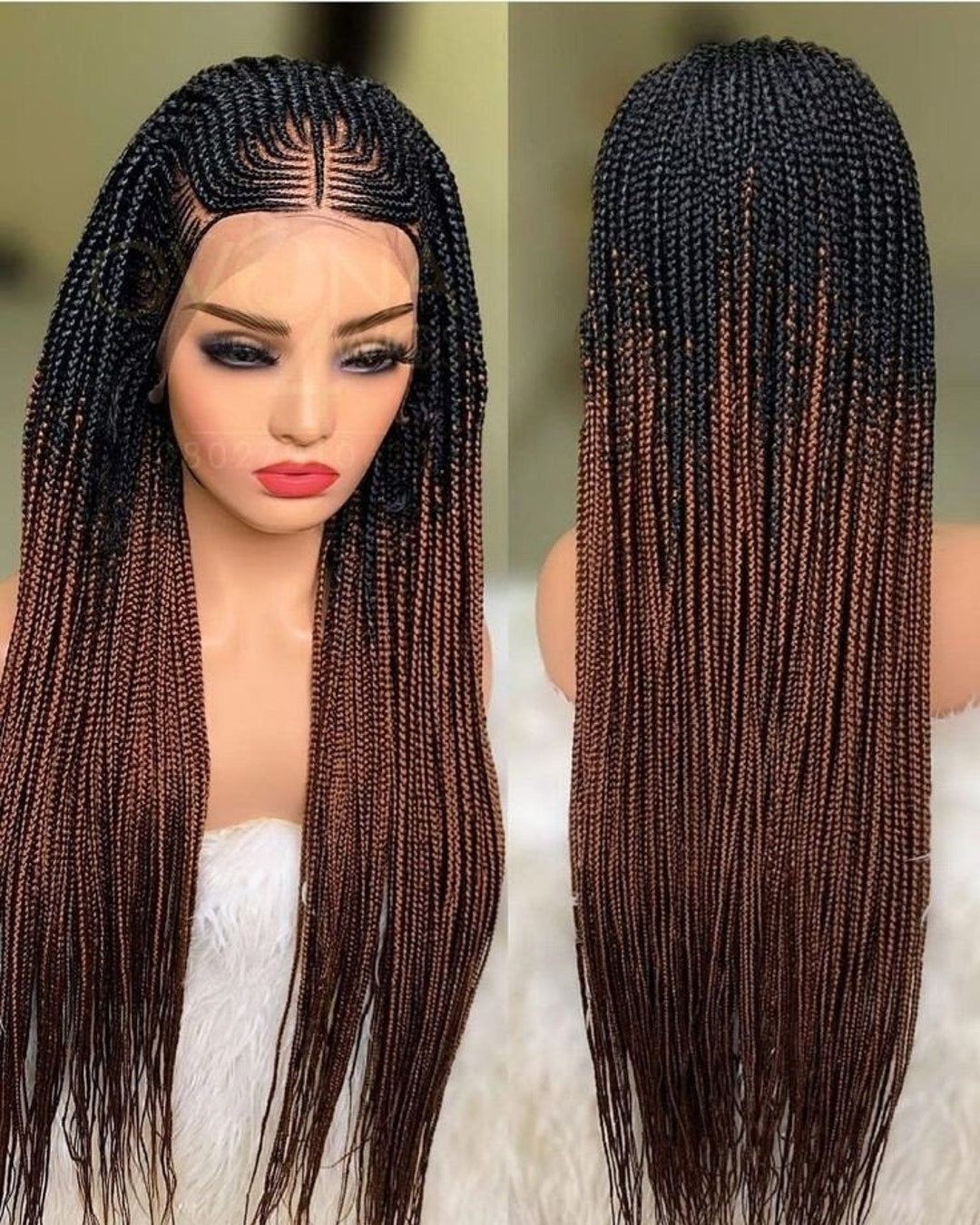 Cornrow Braided Wig, Braided Wigs, Braided Wigs for Black Women ...