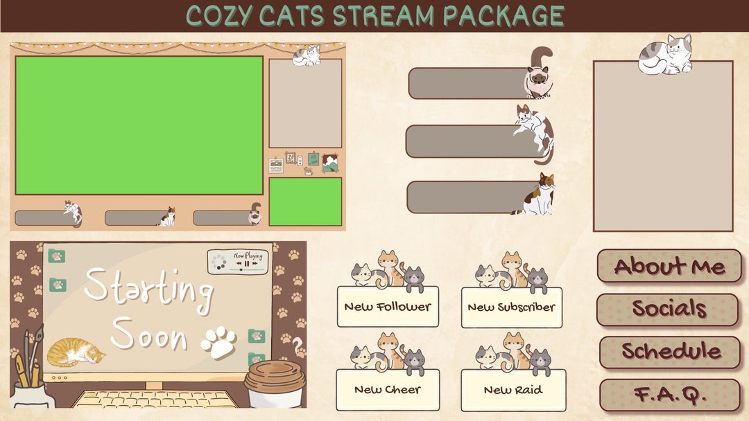 Cozy Cat Streaming Package - Etsy