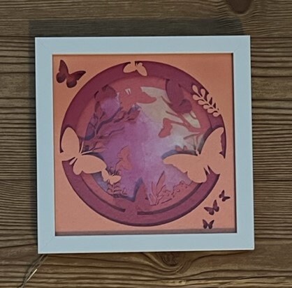 3D Lit Shadow Box SVG, Butterflies, Flowers, Spring, 3D Paper Cut ...