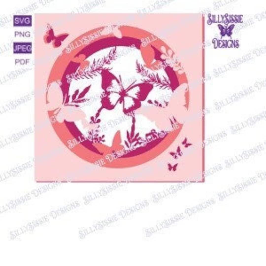 3D Lit Shadow Box SVG, Butterflies, Flowers, Spring, 3D Paper Cut ...