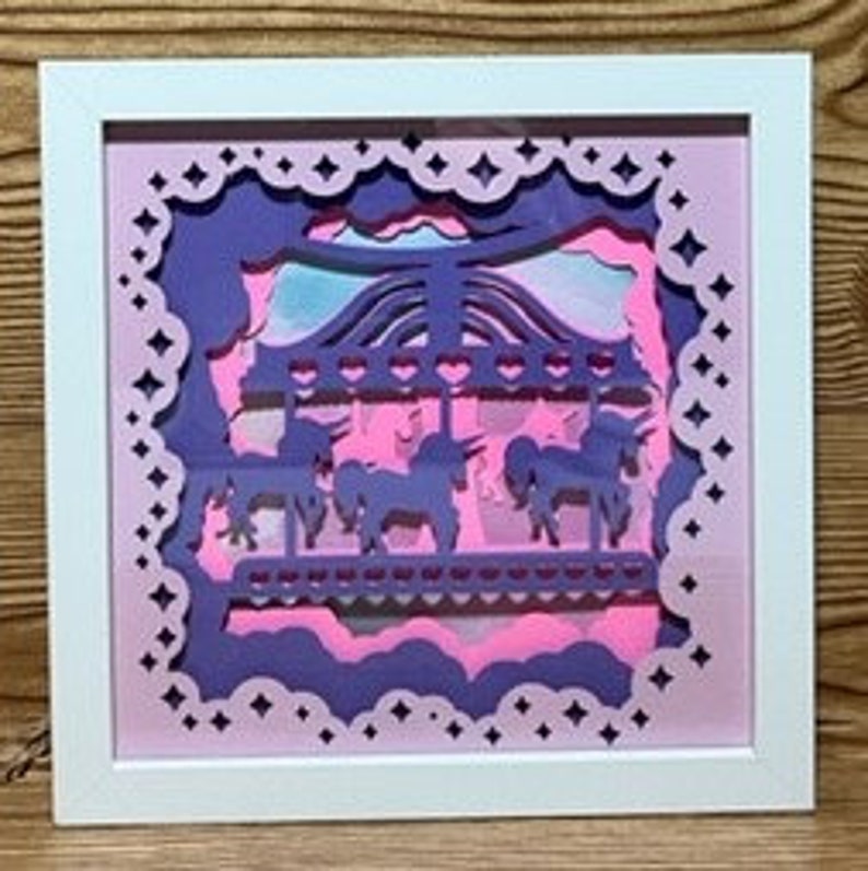 Buy 3D Light Shadow Box SVG, Carousel SVG, 3D Paper Cut Template, SVG ...