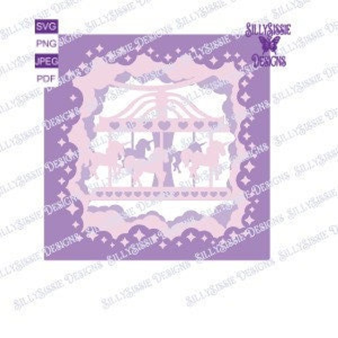 3D Light Shadow Box SVG, Carousel SVG, 3D Paper Cut Template, SVG Files ...