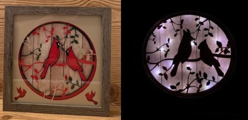 3D Light Shadow Box SVG, Cardinals, 3D Paper Cut Template, SVG Files ...