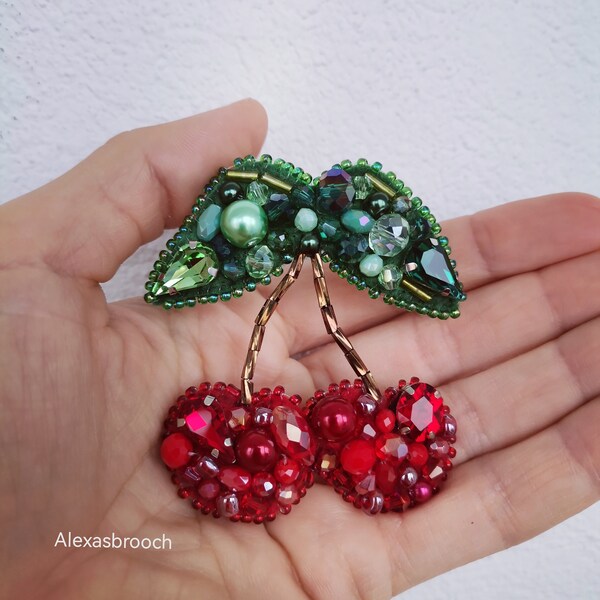 Cherry Brooch - Etsy
