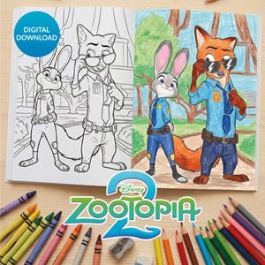 Zootopia 2 Coloring Book - Digital Printable Pages Pdf - Etsy
