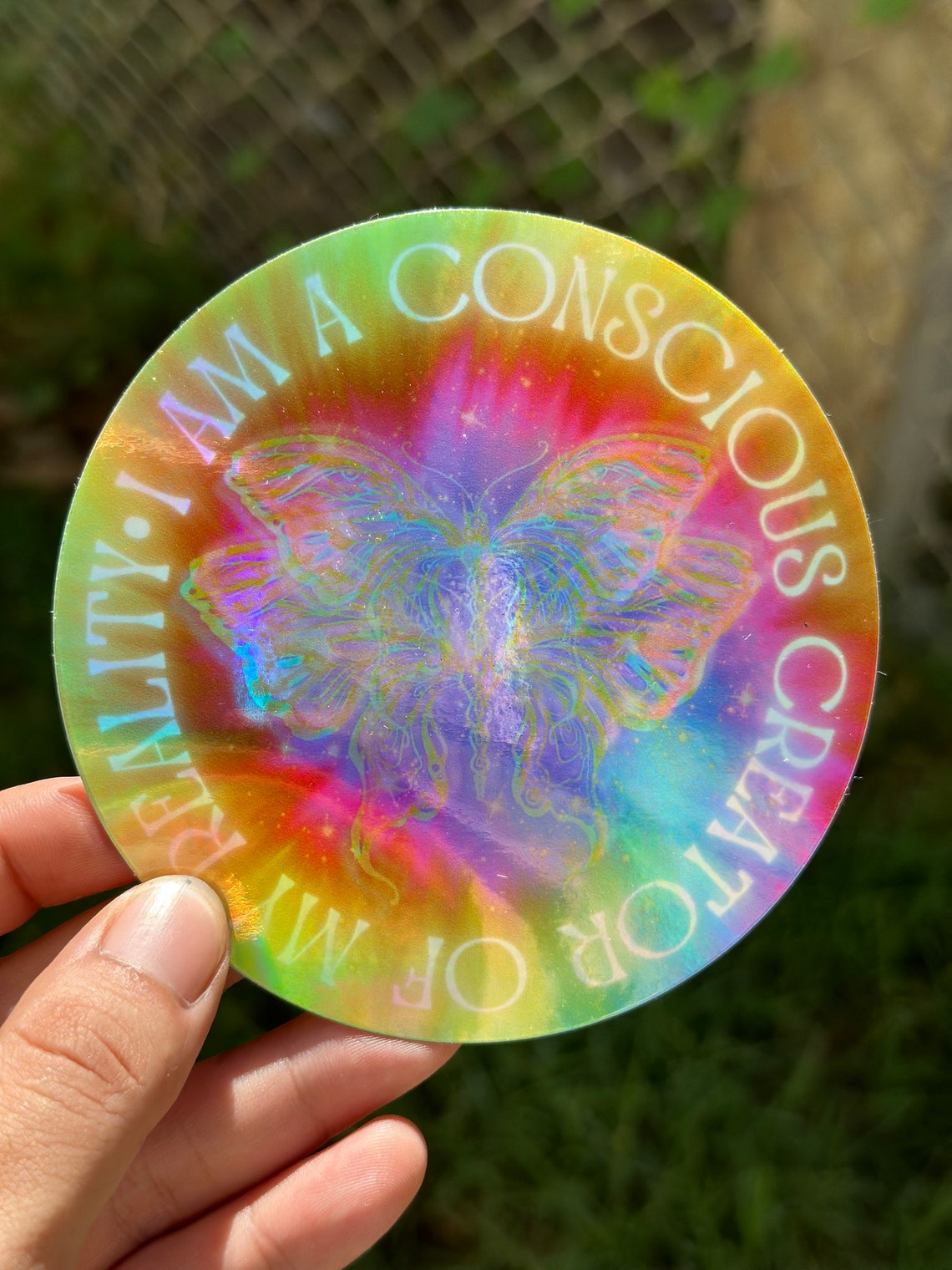 Conscious Creator Holographic Sticker - Rainbow Sticker, Holographic ...