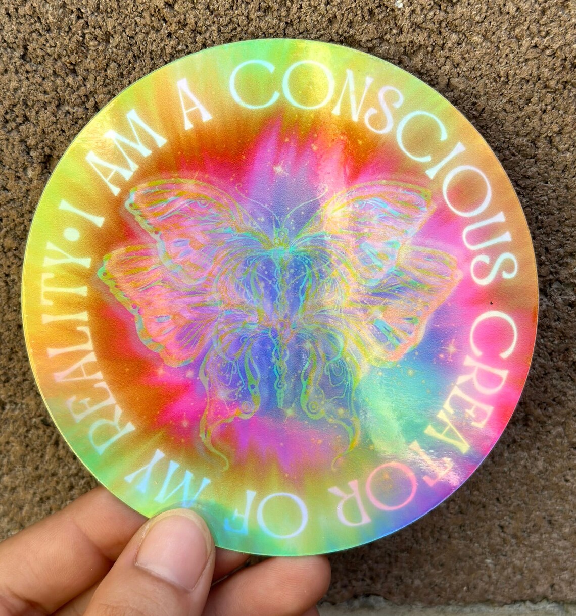 Conscious Creator Holographic Sticker - Rainbow Sticker, Holographic ...