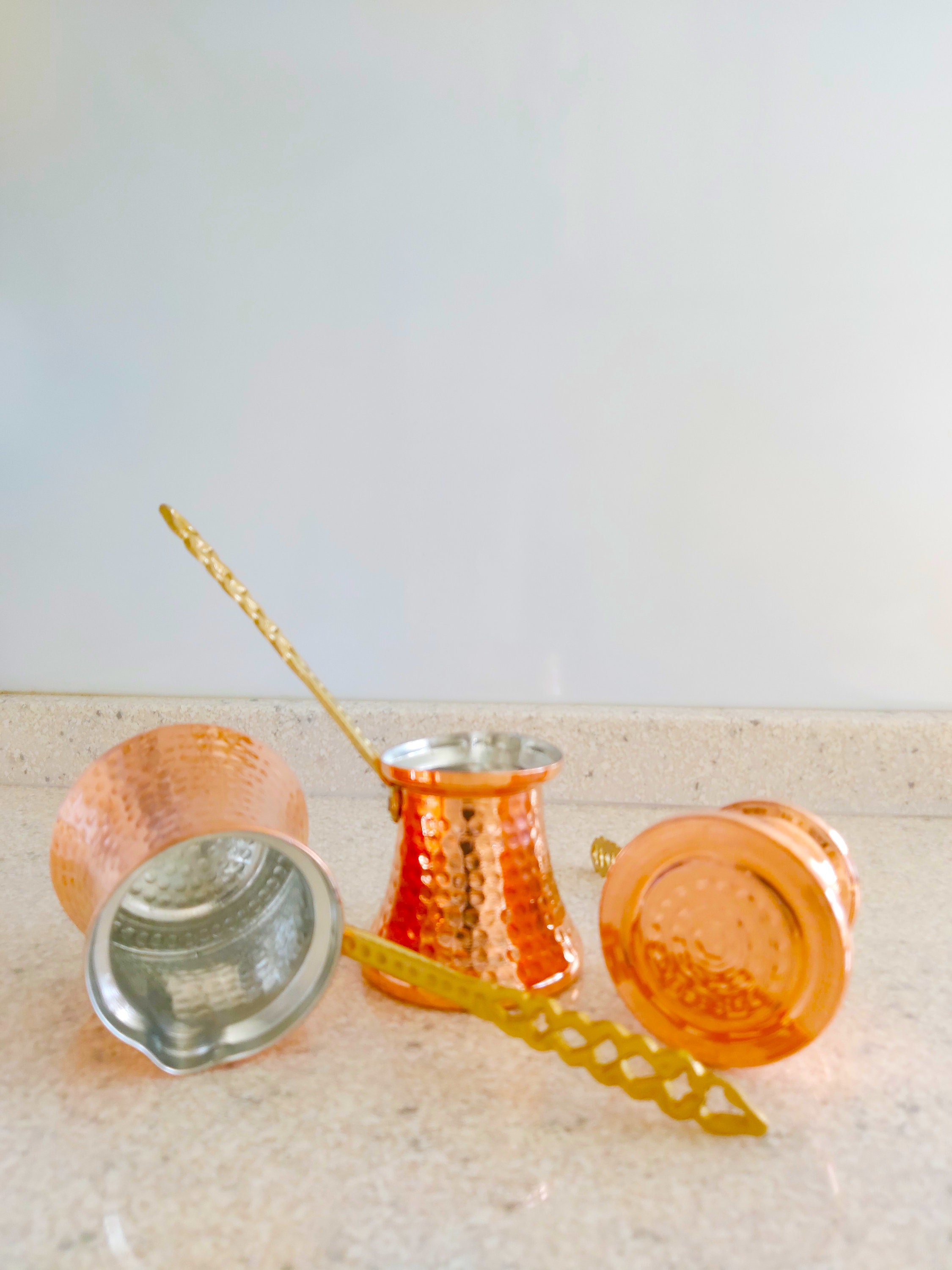 Copper Coffee Pot Cezve Exotic Views for 1-2-3-4-5-6-7 Person or Set 0. ...