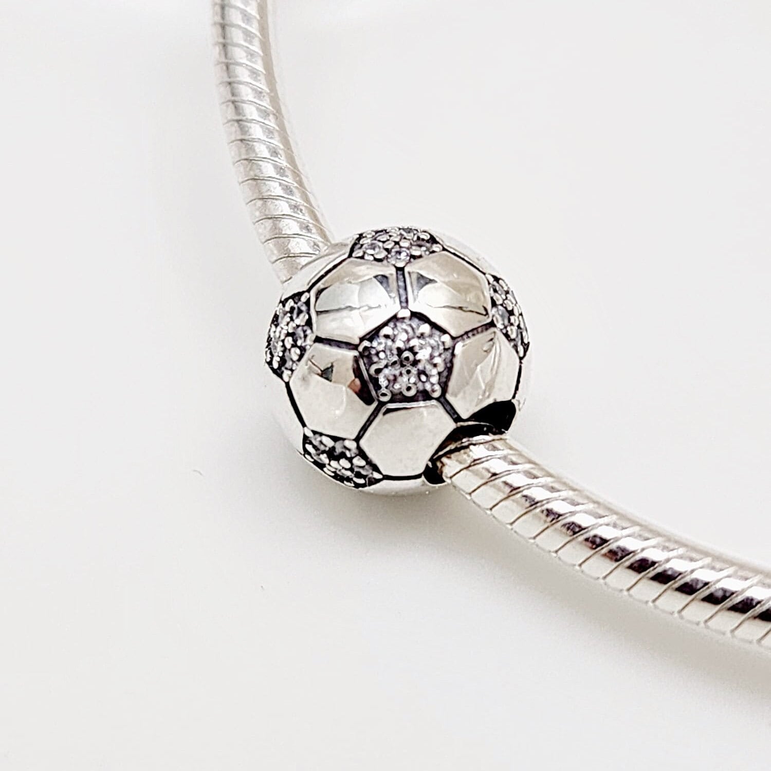 Pandora Sparkling Football / Soccer Charm - Etsy