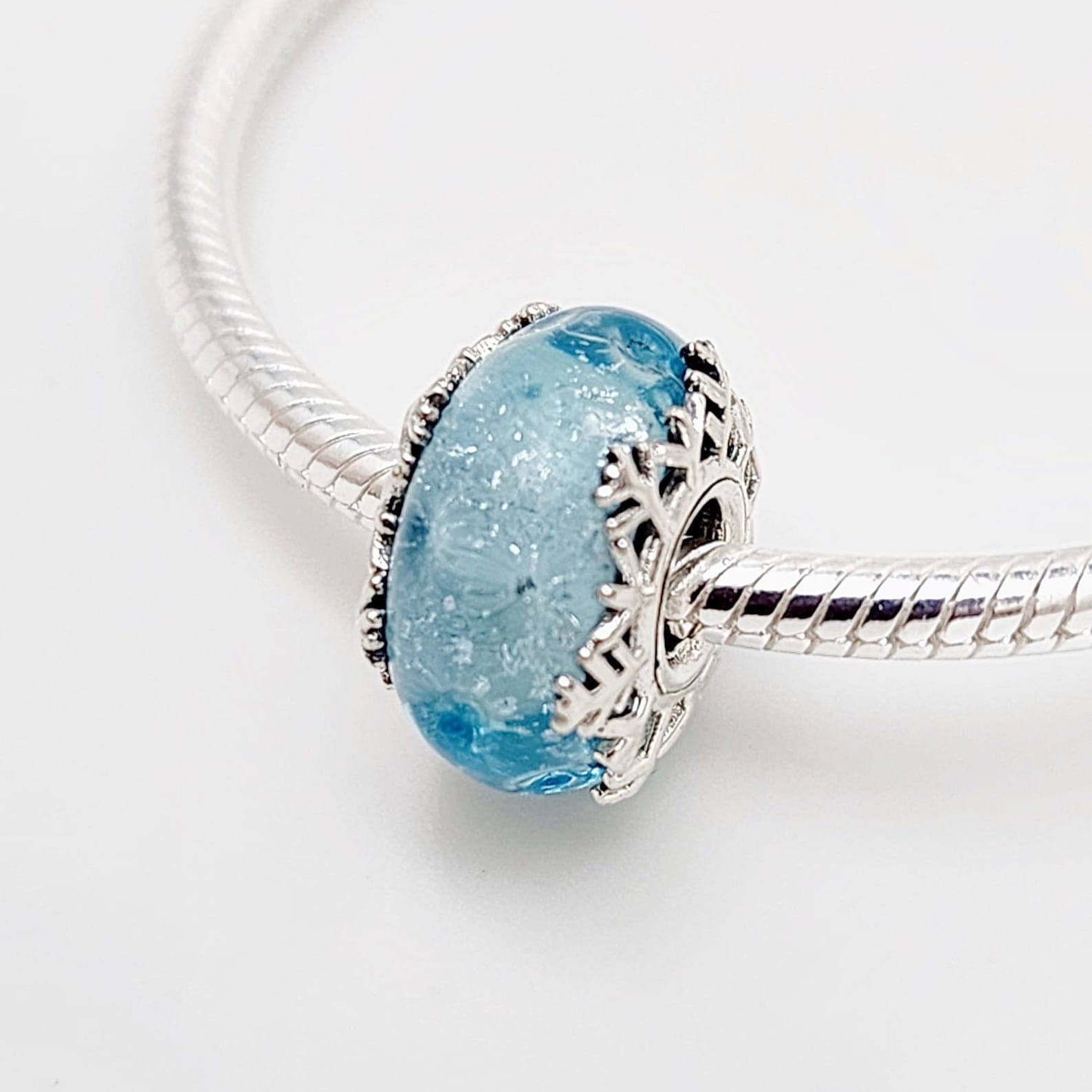 Pandora Winter Snowflake Murano Charm - Etsy