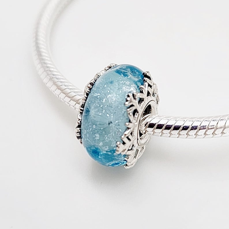 Pandora Winter Snowflake Murano Charm - Etsy