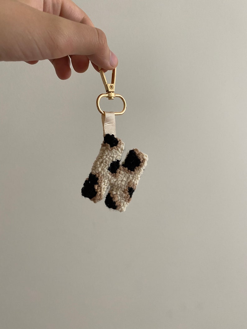 Punch Keychain Punch Needle Bag Charm Tufted Keychain Mini - Etsy