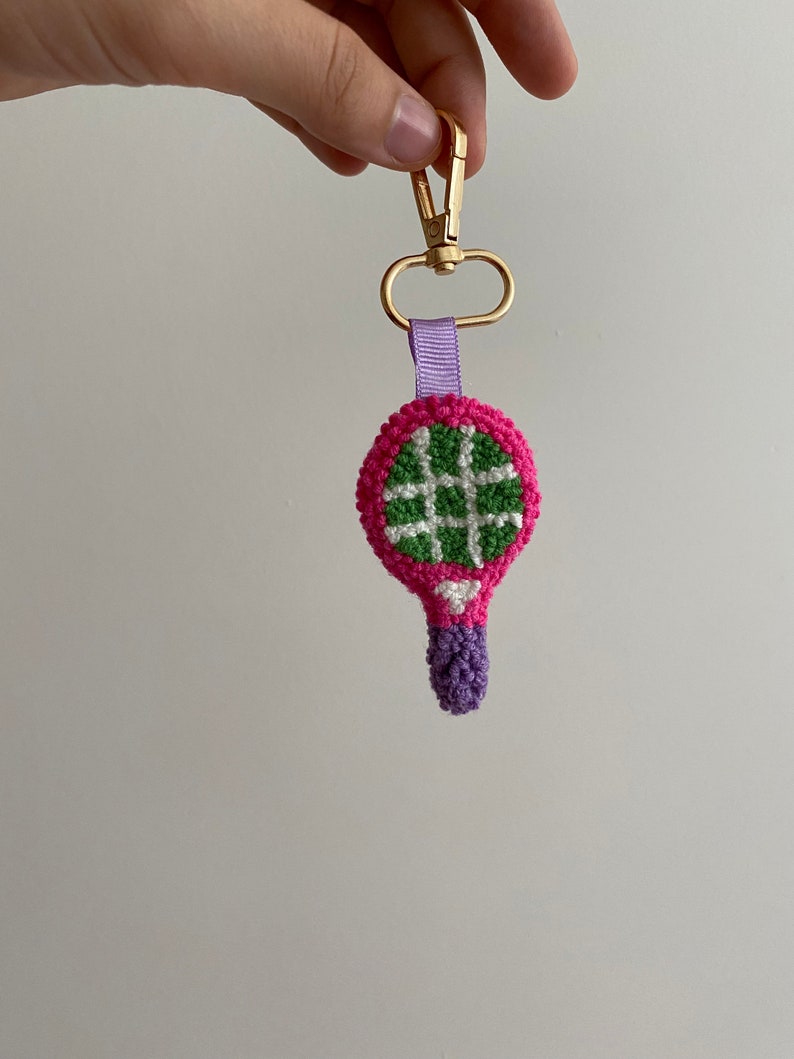 Punch Keychain Punch Needle Bag Charm Tufted Keychain Mini - Etsy