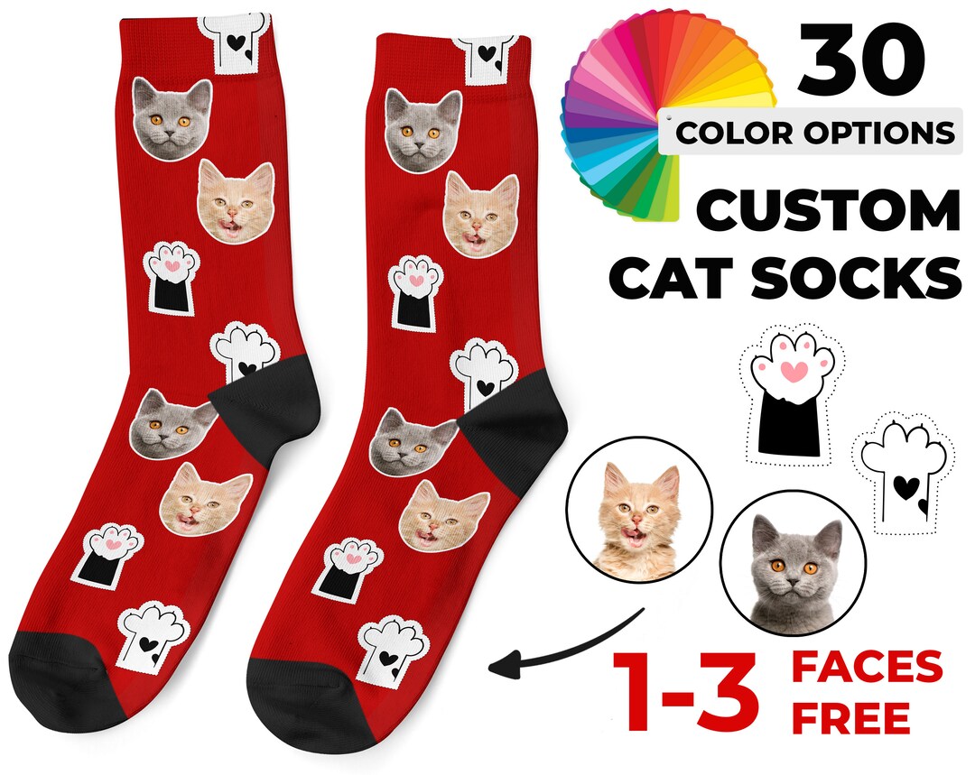 Customized Cat Socks - Put Your Cute Cat on Custom Socks, Cat Lovers ...