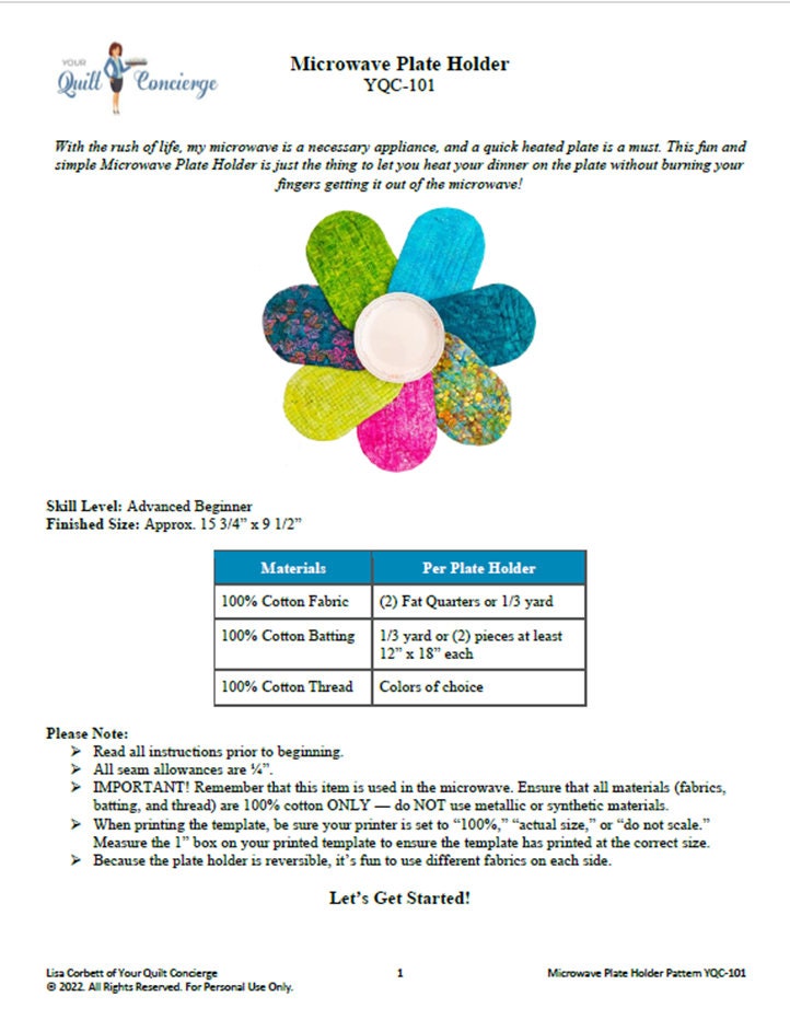 Microwave Plate Holder (pattern) - Etsy